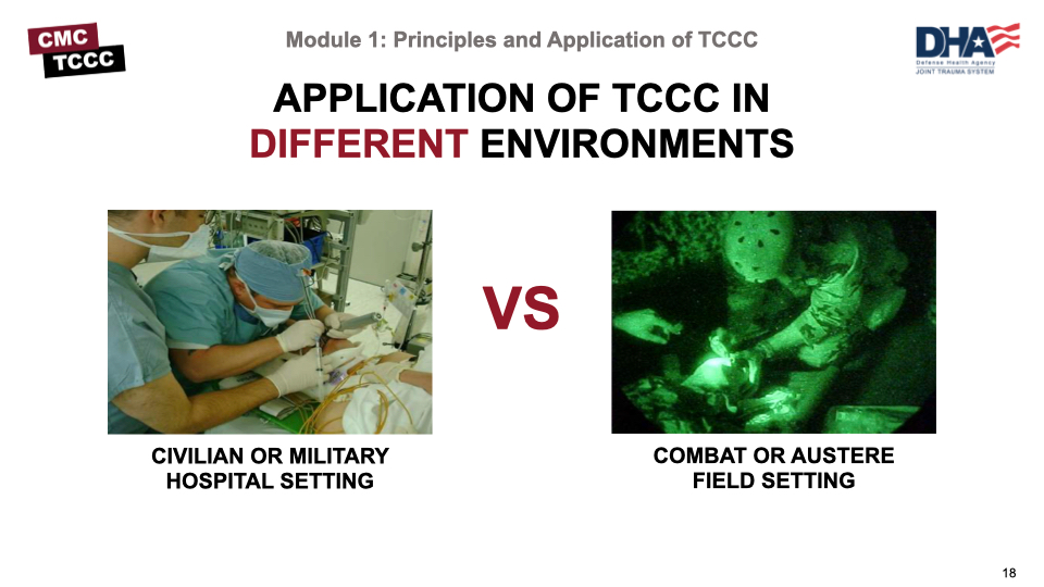 Module 1: Principles and Application of Tactical Combat Casualty Care (TCCC)