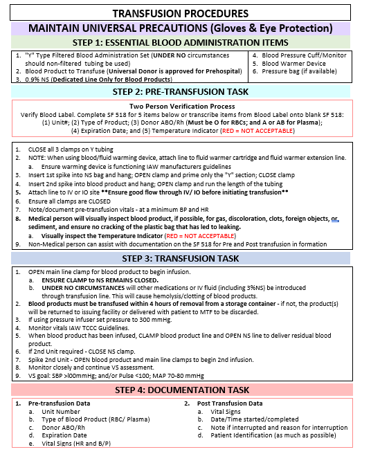 Prehospital Blood Transfusion