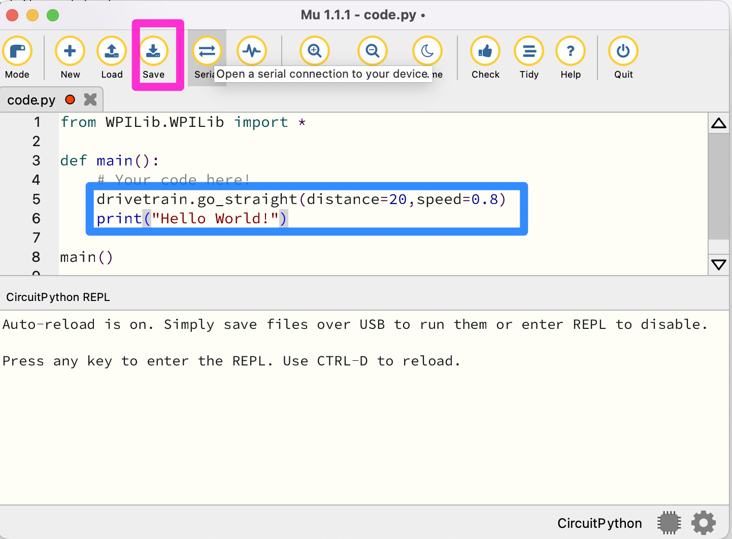 Programming the XRP robot