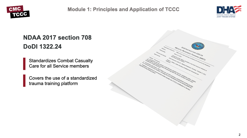 Module 1: Principles and Application of Tactical Combat Casualty Care ...