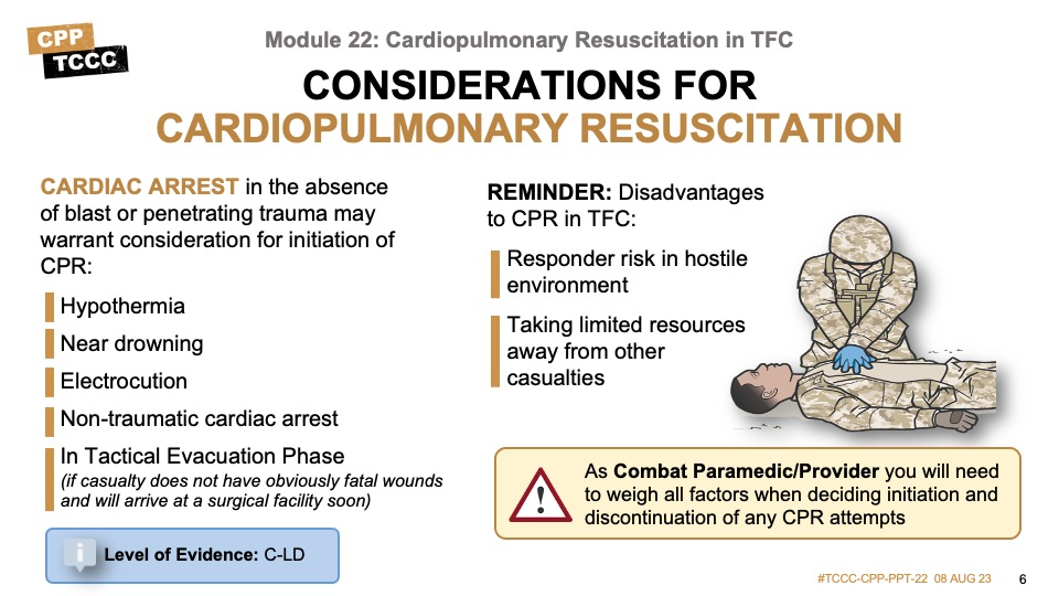 Module 22: Cardiopulmonary Resuscitation in Tactical Field Care